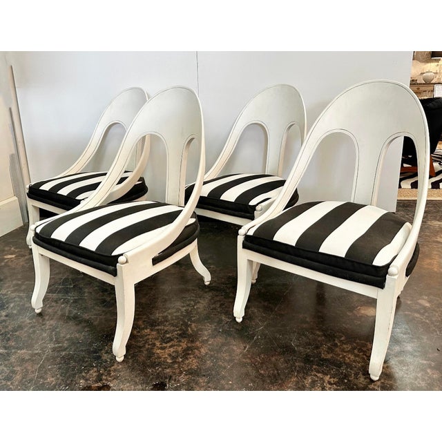 Vintage Michael Taylor for Baker Spoon Back Slipper Chairs, Set of Four ...