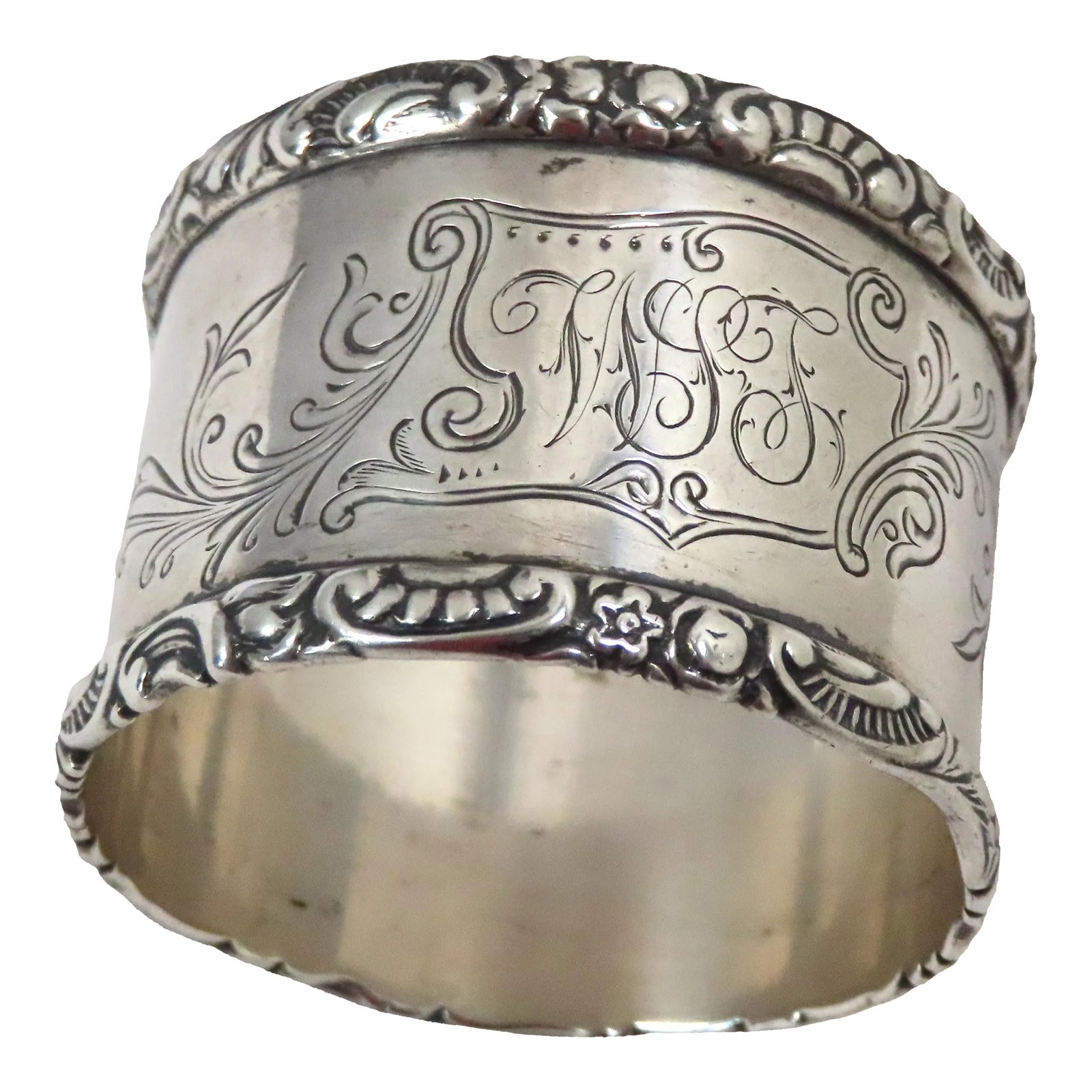 Antique American Victorian Sterling Silver Napkin Ring by Wood & Hughes ...