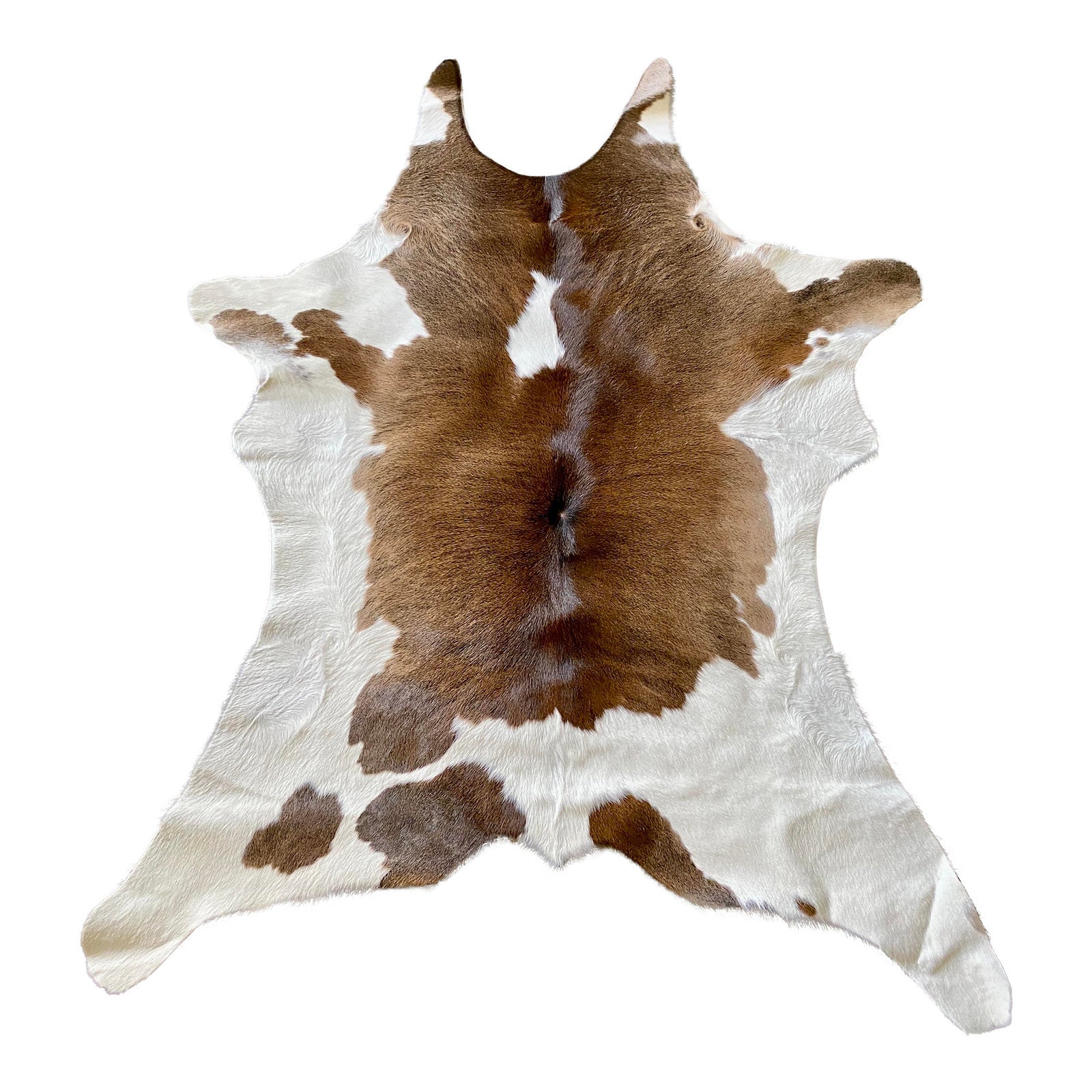 Natural Brown & Calf Hide Throw Rug | Chairish