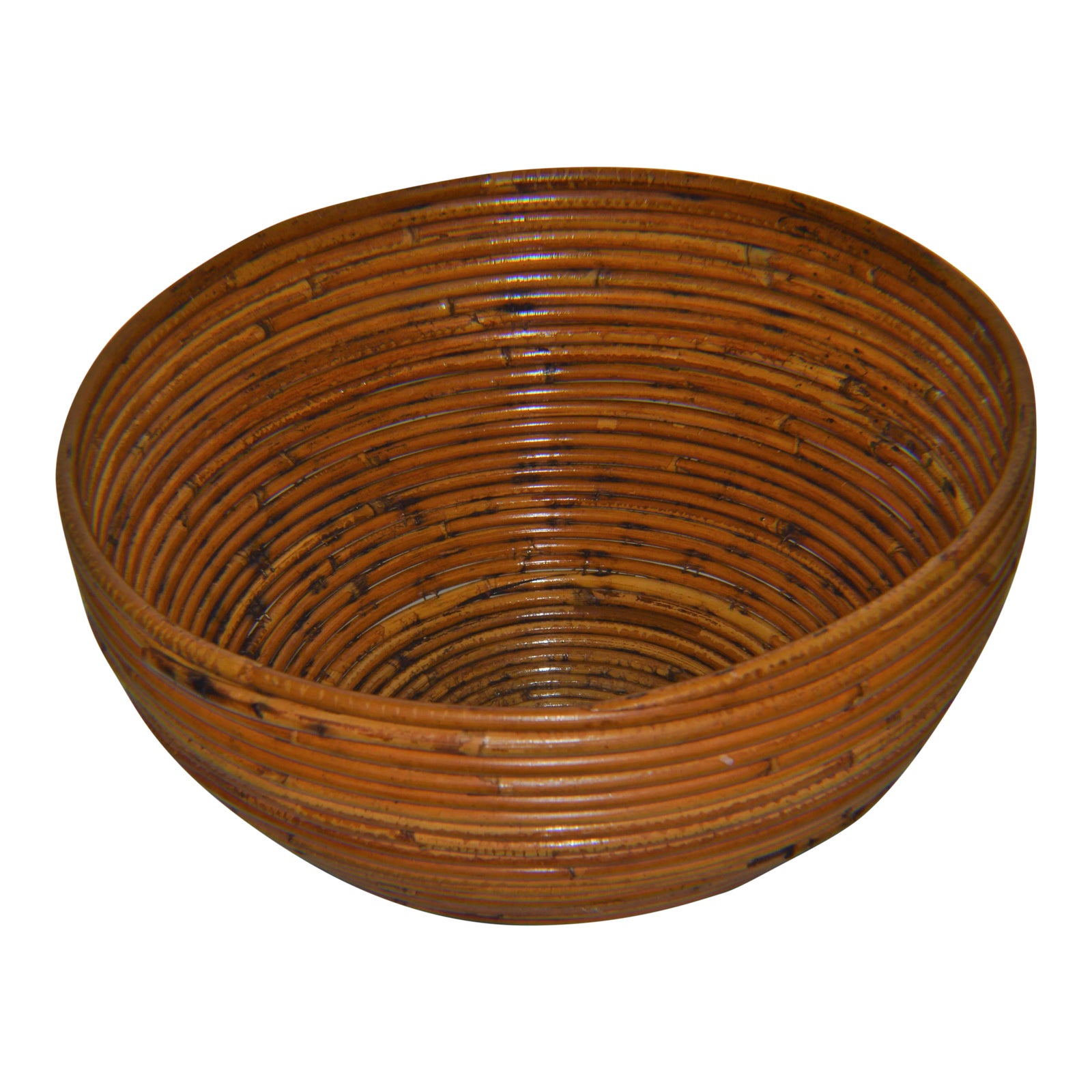 Gabriella Crespi Style Pencil Reed Rattan Planter | Chairish