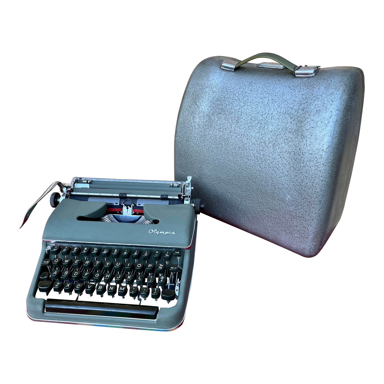 1950s Mid-Century Modern Olympia Sm3 Portable Typewriter With Case ...