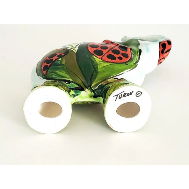 Hand Painted Ceramic Elephant by Anatoly Turov | Chairish