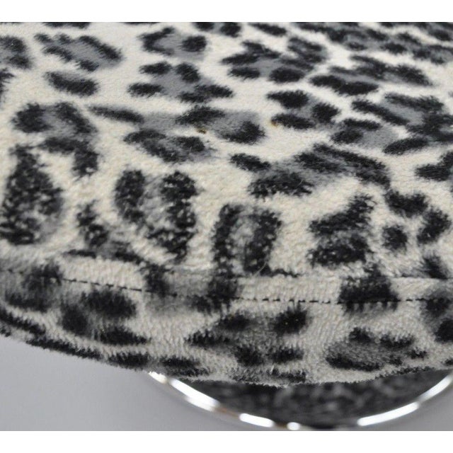 Modern Leopard Print Chrome Swivel Lounge Chair | Chairish