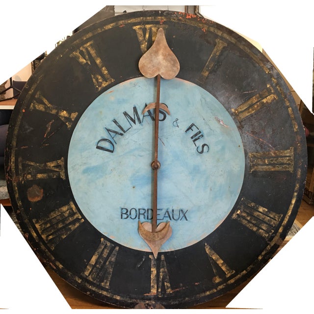 1910s Antique French Advertising Metal Clock | Chairish