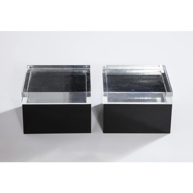 Vintage Black and Clear Lucite Boxes - a Pair | Chairish
