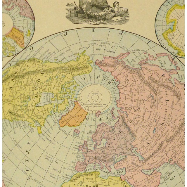 World Map, 1890 | Chairish