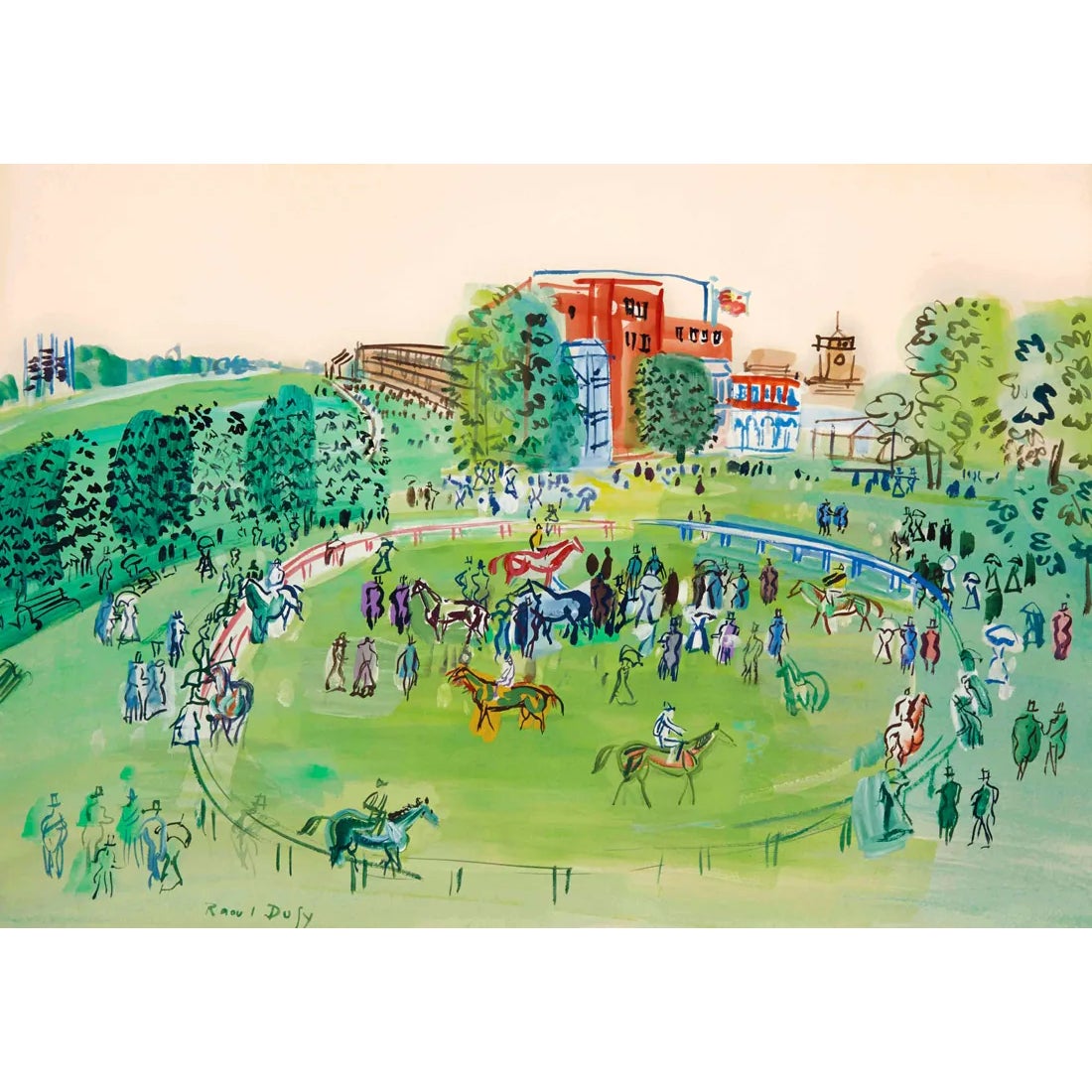 1990s Raoul Dufy Le Paddock Ascot Giclee Ltd Edition | Chairish