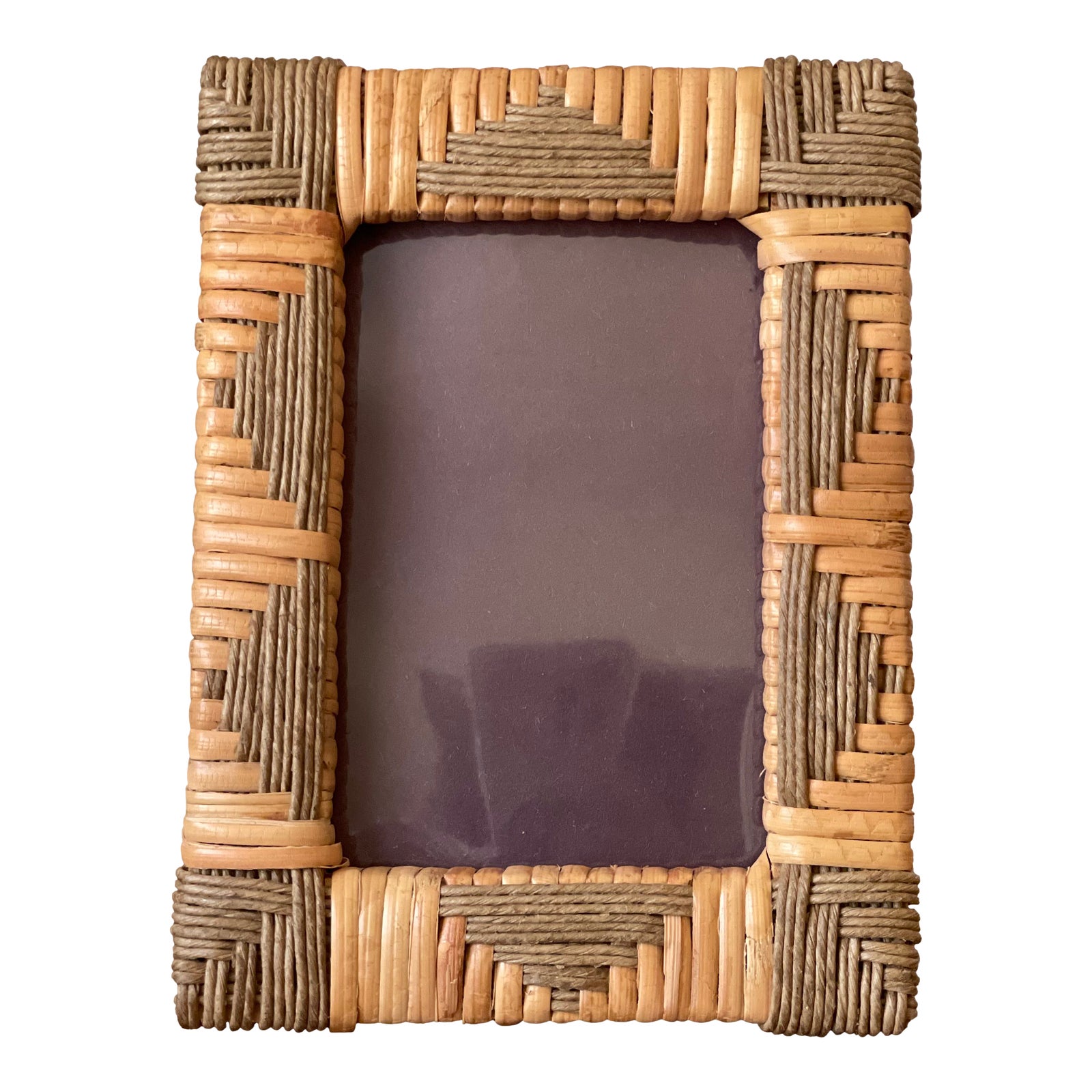 Vintage Woven Rattan Picture Frame | Chairish