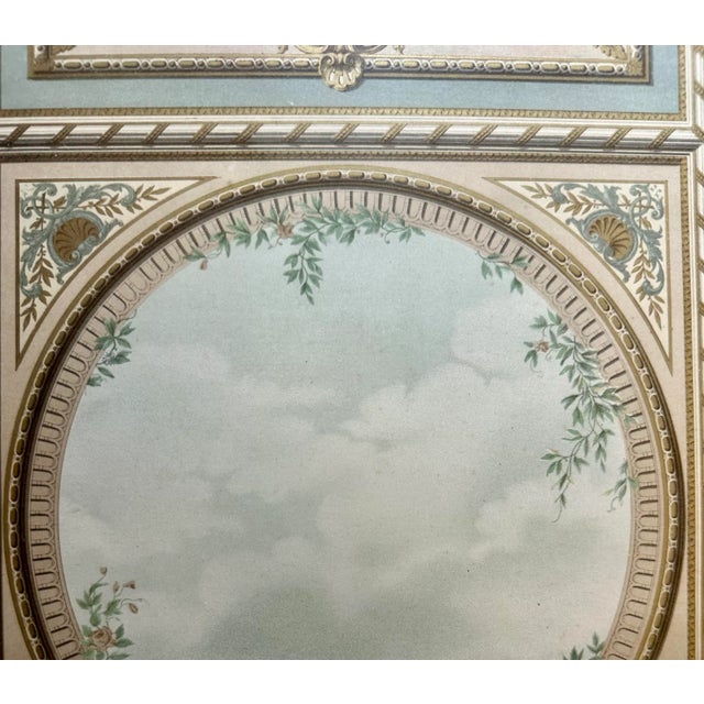 Antique French Rendering of Rococo Painted Boudoir Ceiling, Paris ...