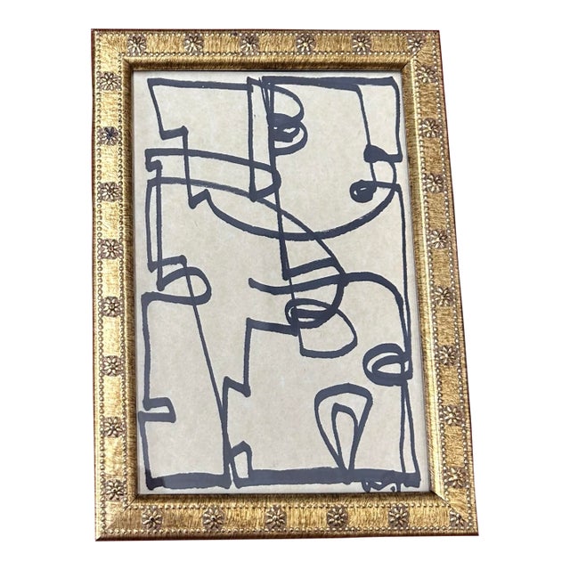 Contemporary Original Wayne Cunningham Abstract Marker Drawing | Chairish