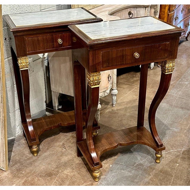 Pair of Italian Empire Side Tables | Chairish