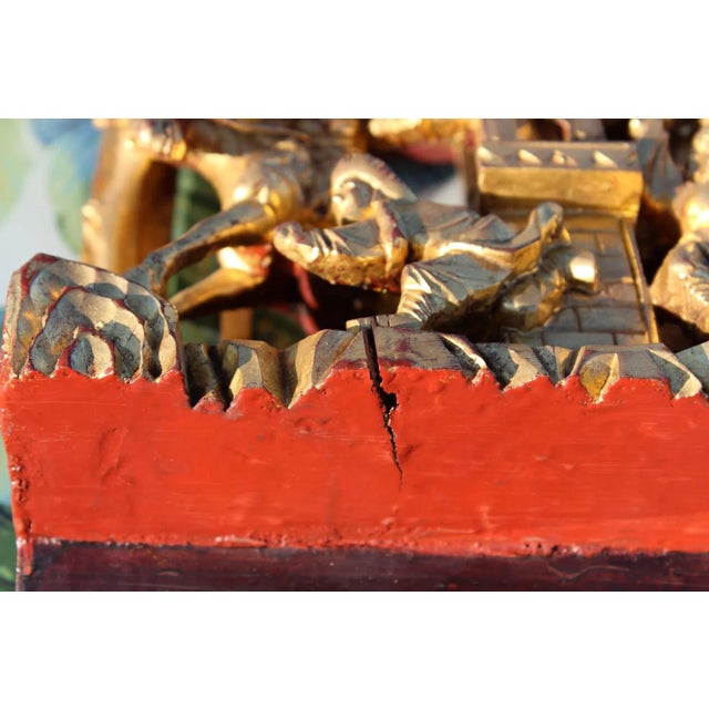Antique Chinese Carved Gilt Wood Wall Panel | Chairish