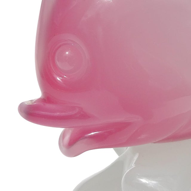 Vintage Seguso Murano Opalescent Pink White Italian Art Glass Angel ...