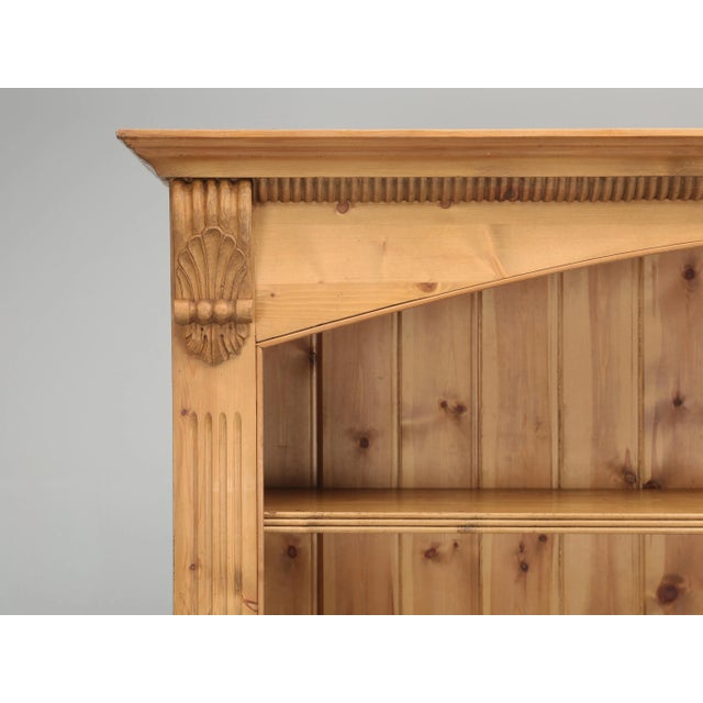 English Pine Country Bookcase Over 6 Feet Wide, Traditional Beeswax by ...