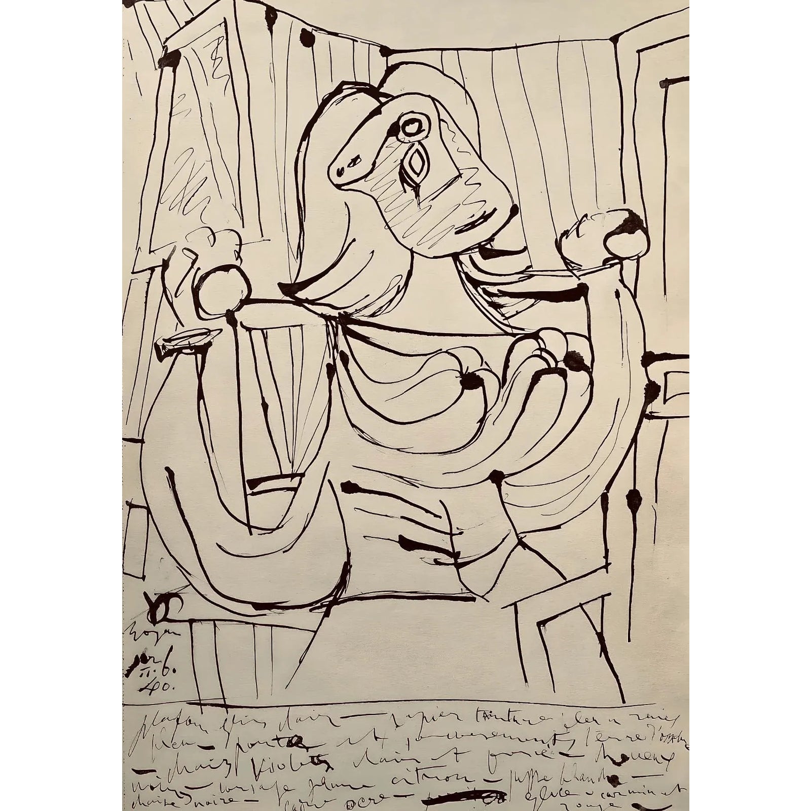 Picasso, Composition, Carnet de dessins de Picasso, Cahiers d’Art ...