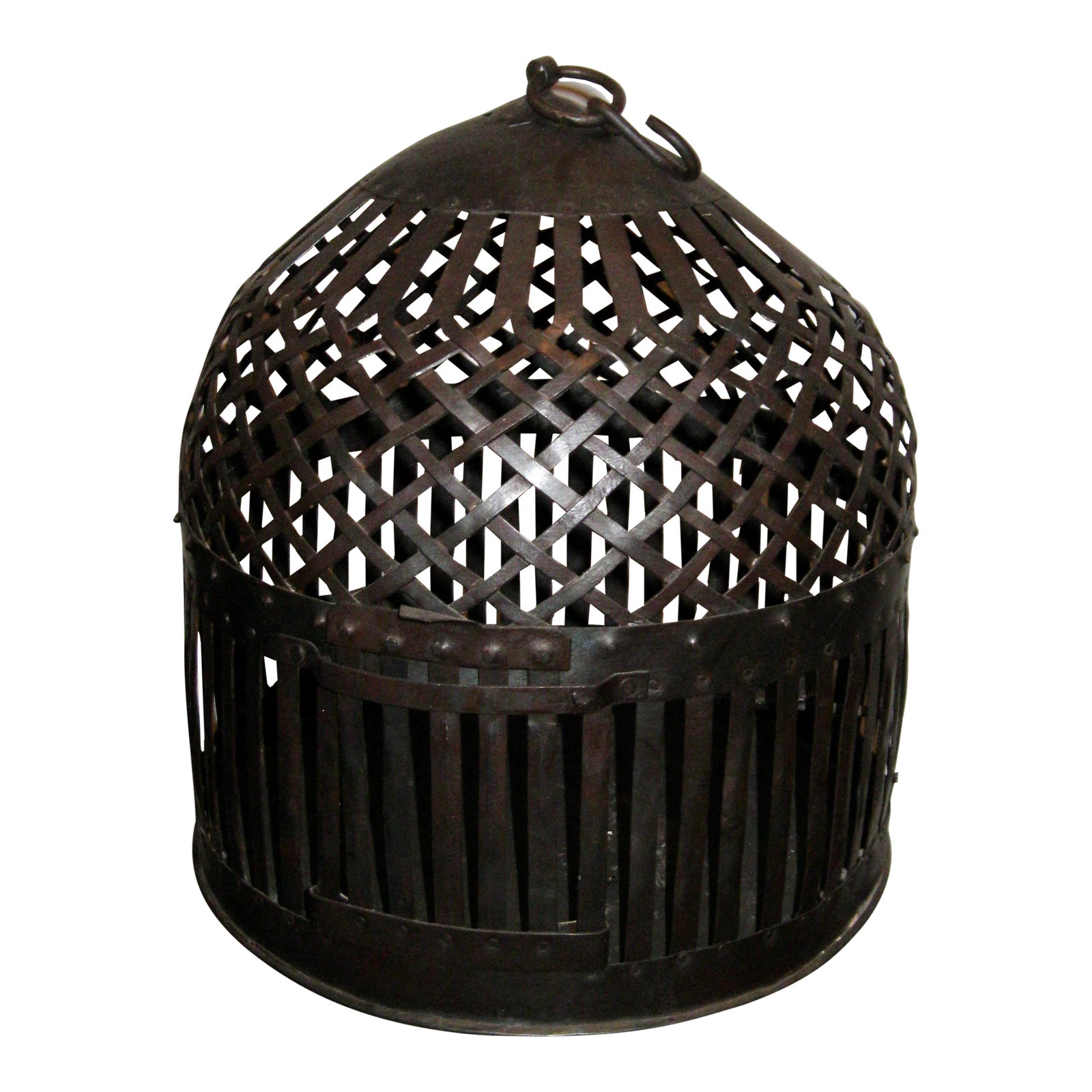 Medieval Gothic Style Iron Bird Cage With Latticework Dome | Chairish
