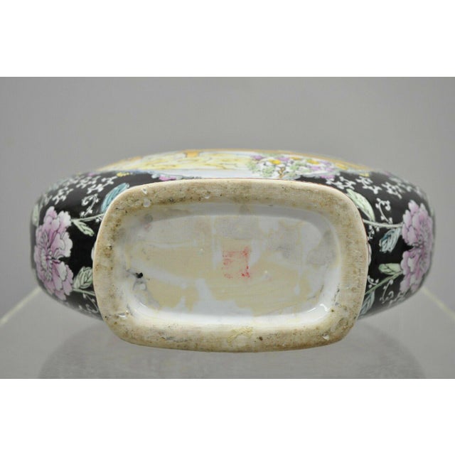 Vintage Chinese Porcelain Double Handle Moon Flask Vase | Chairish