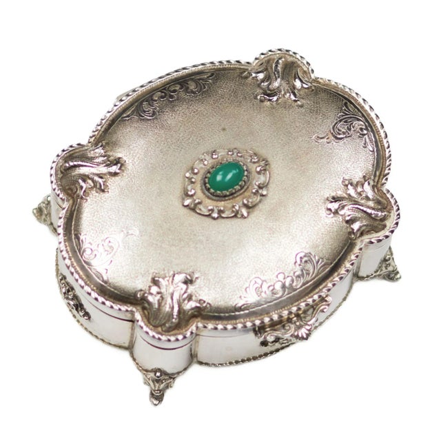 20th Century Baroque Italian Silver Jewelry Box | Chairish
