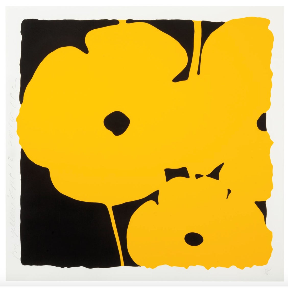 Donald Sultan Yellow and Black Poppies Print | Chairish
