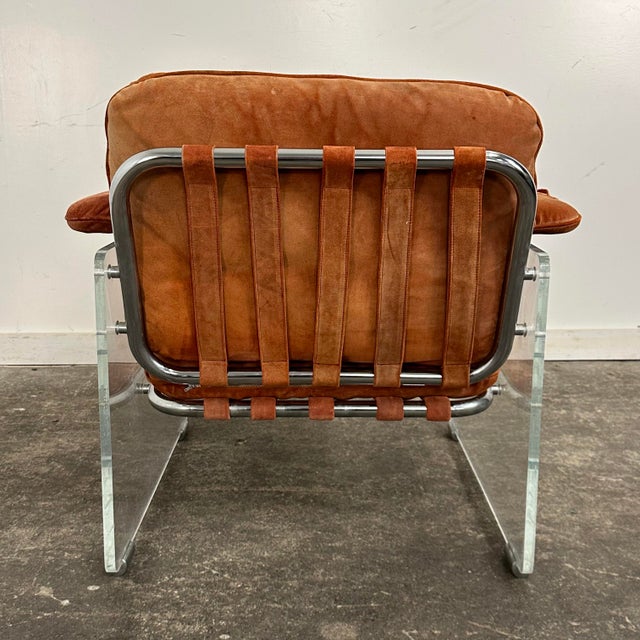 1970s Italian Pol Flex Artegna Lucite & Chrome Lounge Chair | Chairish