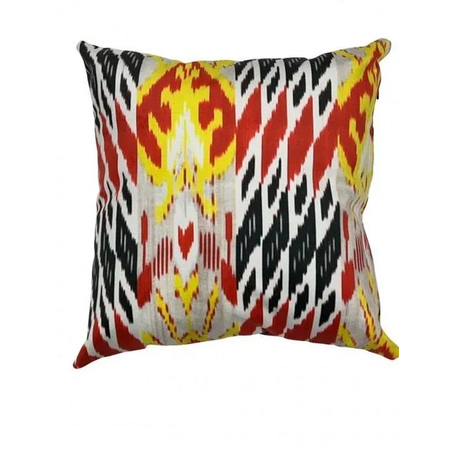 Double Sided Multi Color Turkish Silk Ikat Pillow | Chairish