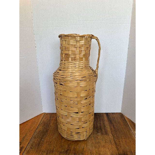 Vintage Large Wicker Jug Basket | Chairish