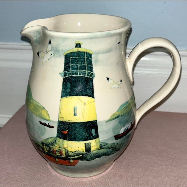 English Lighthouse Pitcher | Chairish