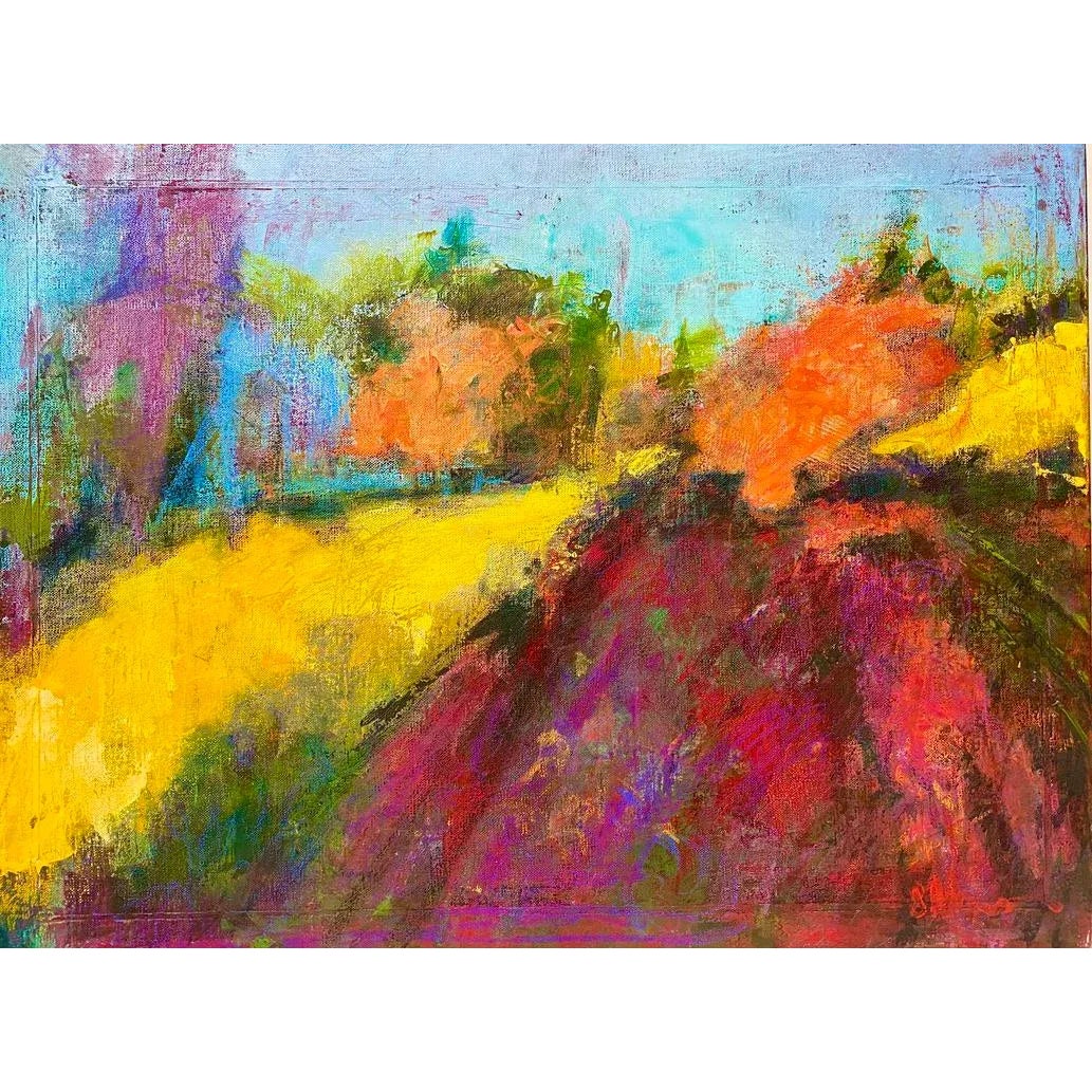 Abstract Expressionist California Landscape Oil Painting | Chairish