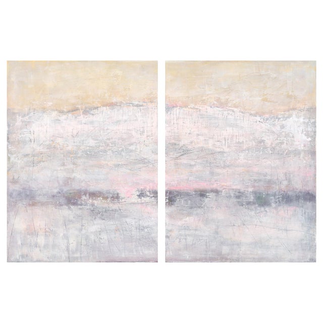 Ocotillo Desert Abstract Repro Painting, Purple Pink White Orange Art ...