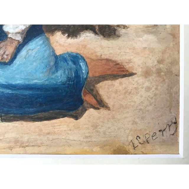 Antique Original Painting Indian Woman Braiding Girls Hair by Lilla ...