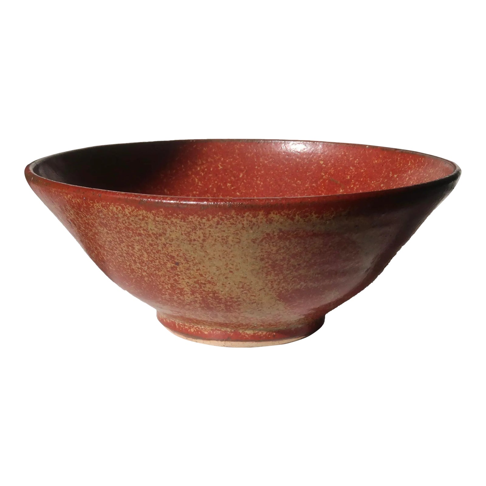 Vintage Signed Studio Pottery Ceramic Bowl With Wide Flared Rim and ...