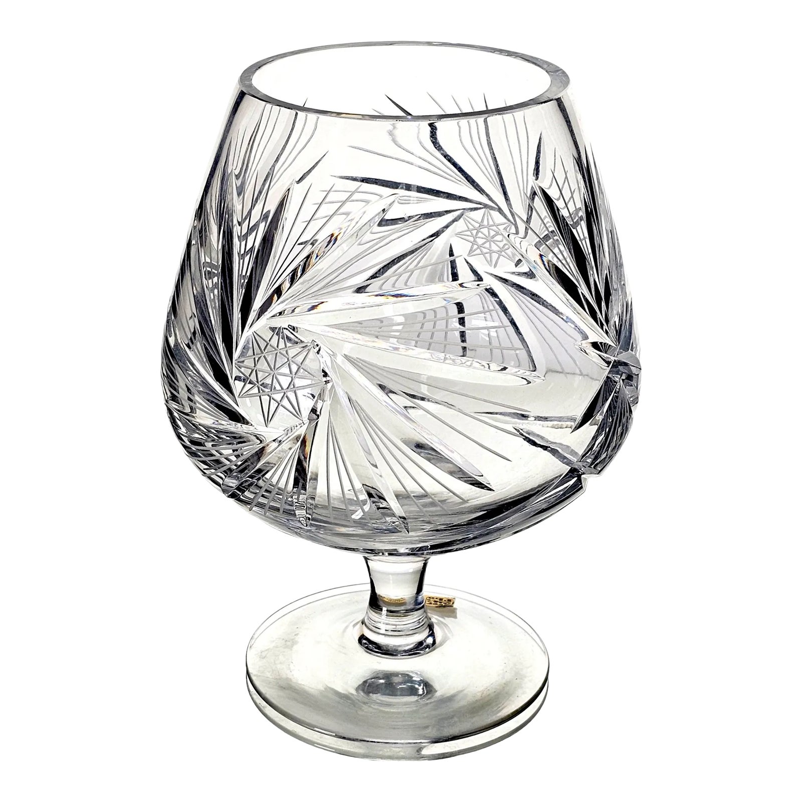 Handcut Crystal Giant Lead Crystal Glass Snifter | Chairish