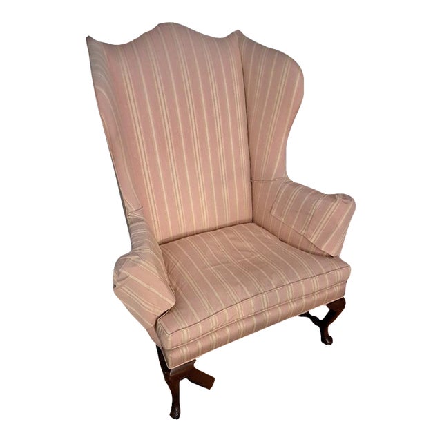 1950s Biggs Cw44 Queen Anne Kittinger Wing Chair | Chairish