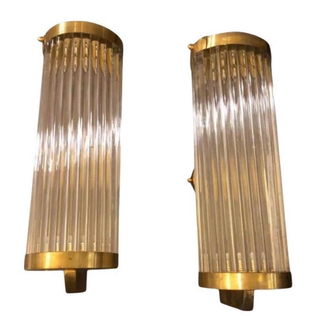 Pair of Vintage Art Deco Skyscraper Wall Sconces Fixture in Brass ...