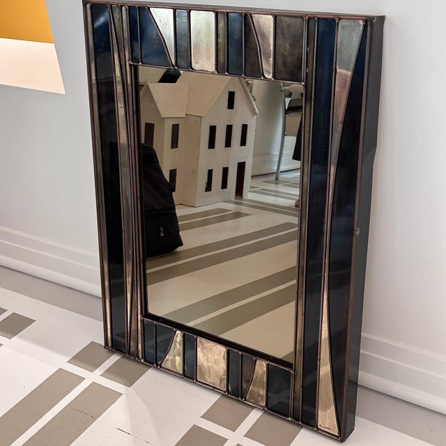 Curtis Jere Welded Brutalist Mirror | Chairish