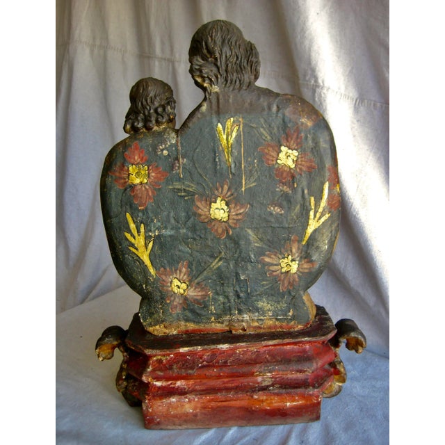 Antique Spanish Colonial Statue of Virgin Mother and Child | Chairish