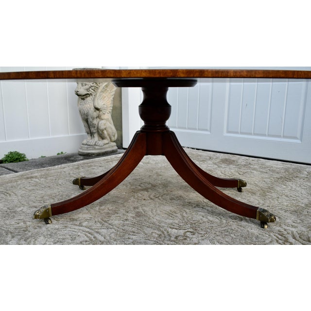 Vintage Council Inlaid Mahogany Oval Coffee Table W/Brass Capped Feet ...