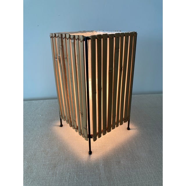 Vintage 1970s Mid-Century Modern Bamboo Slat Tall Rectangular Tarogo ...
