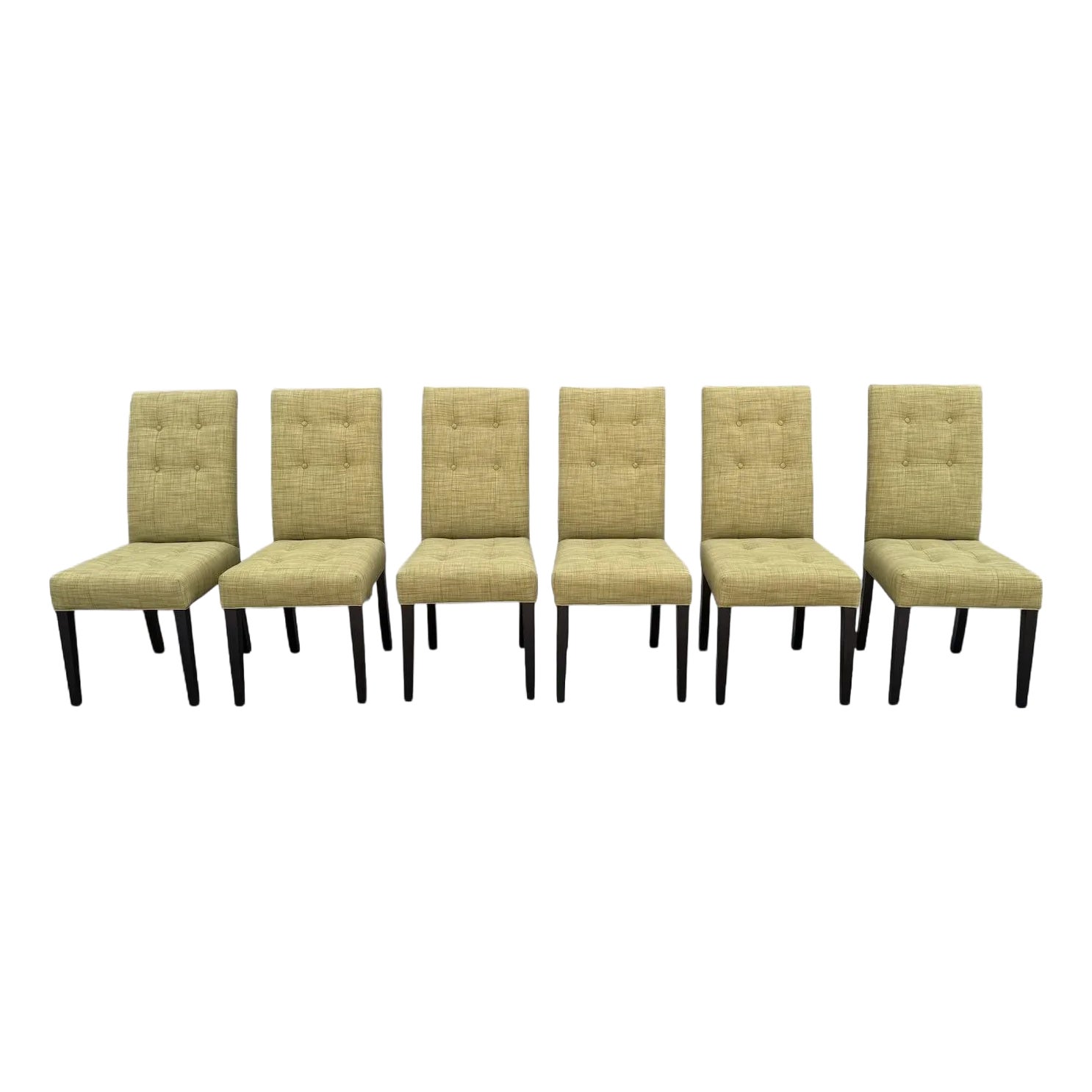 Cisco Dining Chairs Set of 6 Green Parson's Style | Chairish