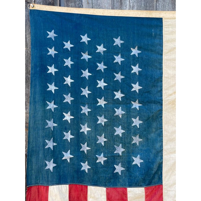 Large 45 Star Antique American Flag 1896 Soft Cotton Rare Painted Stars ...