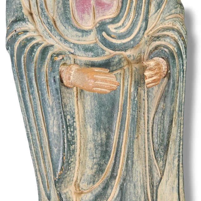 Chinese Carved Wood Lady Figurines | Chairish