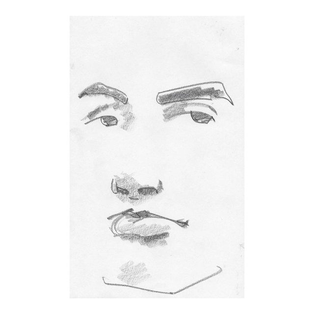 1990s Portrait Drawing of a Man | Chairish