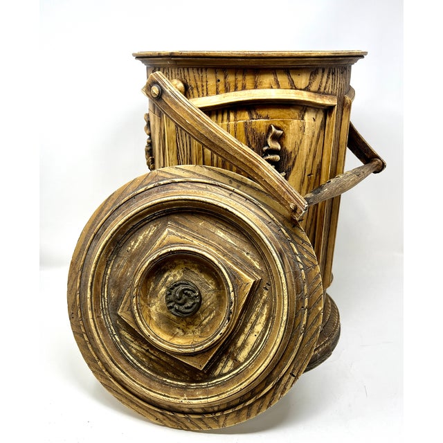 Mid-Century Faux Bois Magnum Ice Bucket | Chairish