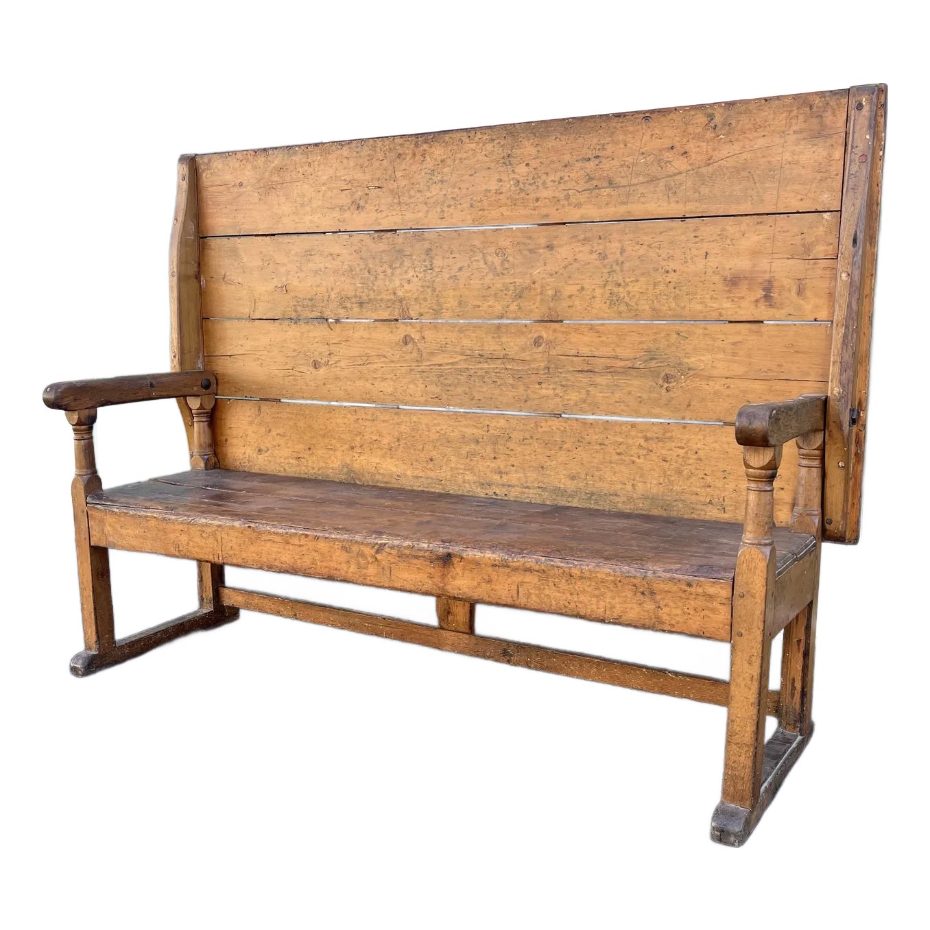 Rustic American Oak Farmhouse Hutch Table C. 1800-1820 | Chairish