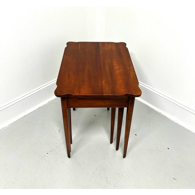 Statton Centennial Cherry Chippendale Nesting Tables - Set of 3 | Chairish