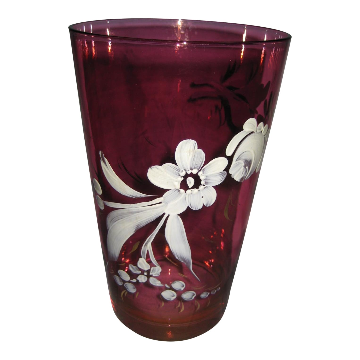 1920s Victorian Ruby Flashed Flower Vase | Chairish