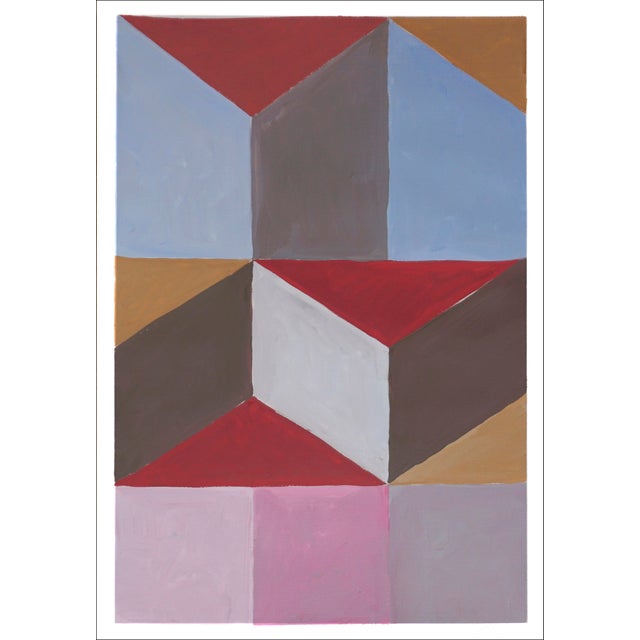 2022, Abstract Geometric Patterns Triptych of "Monumental Flower Pot ...