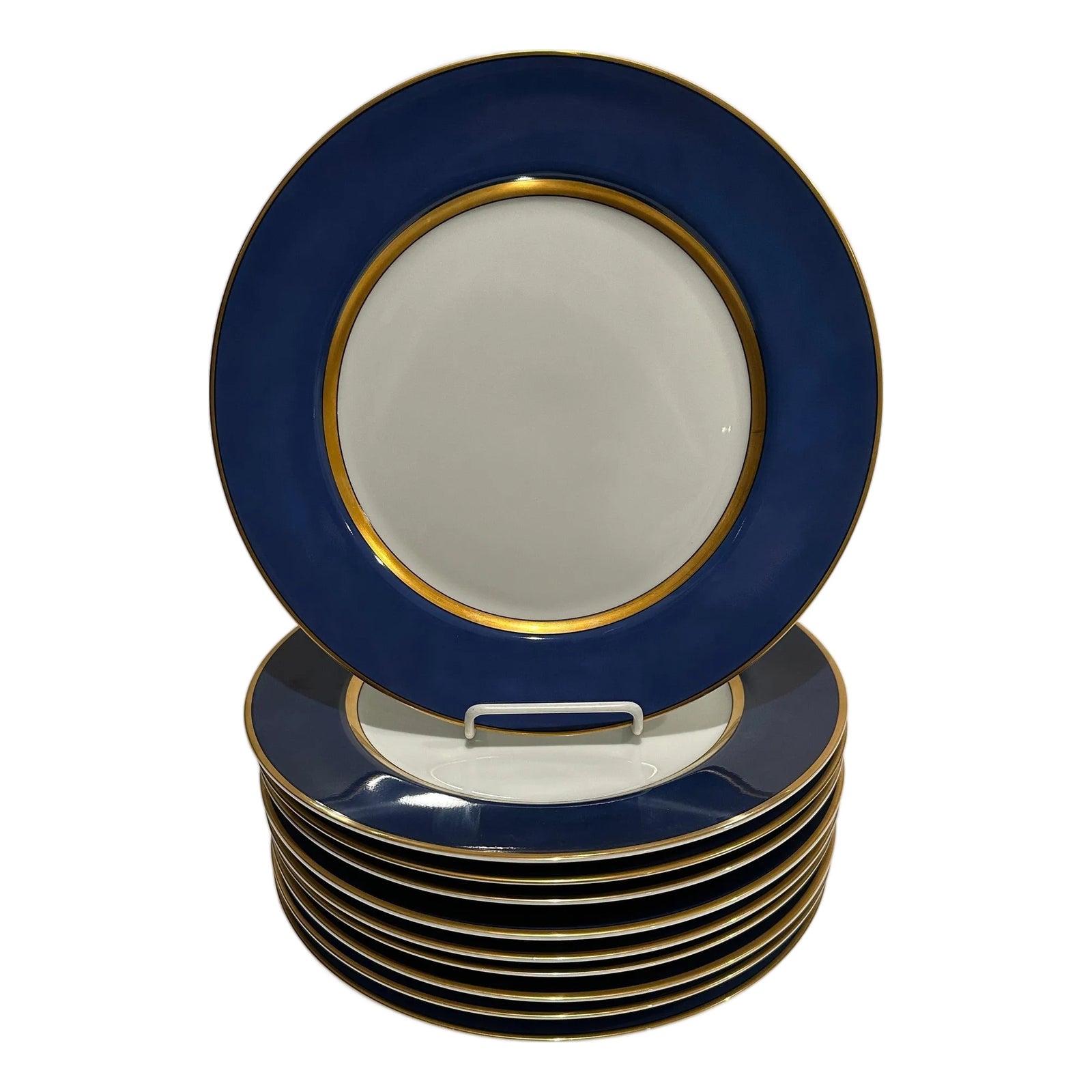 Late 20th Century Set of 10 Fitz and Floyd Renaissance Cerulean Blue ...