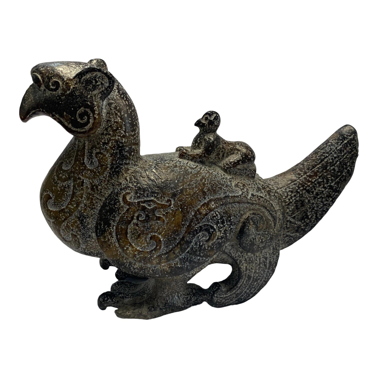 Ancient Serpentine Bird Statue | Chairish