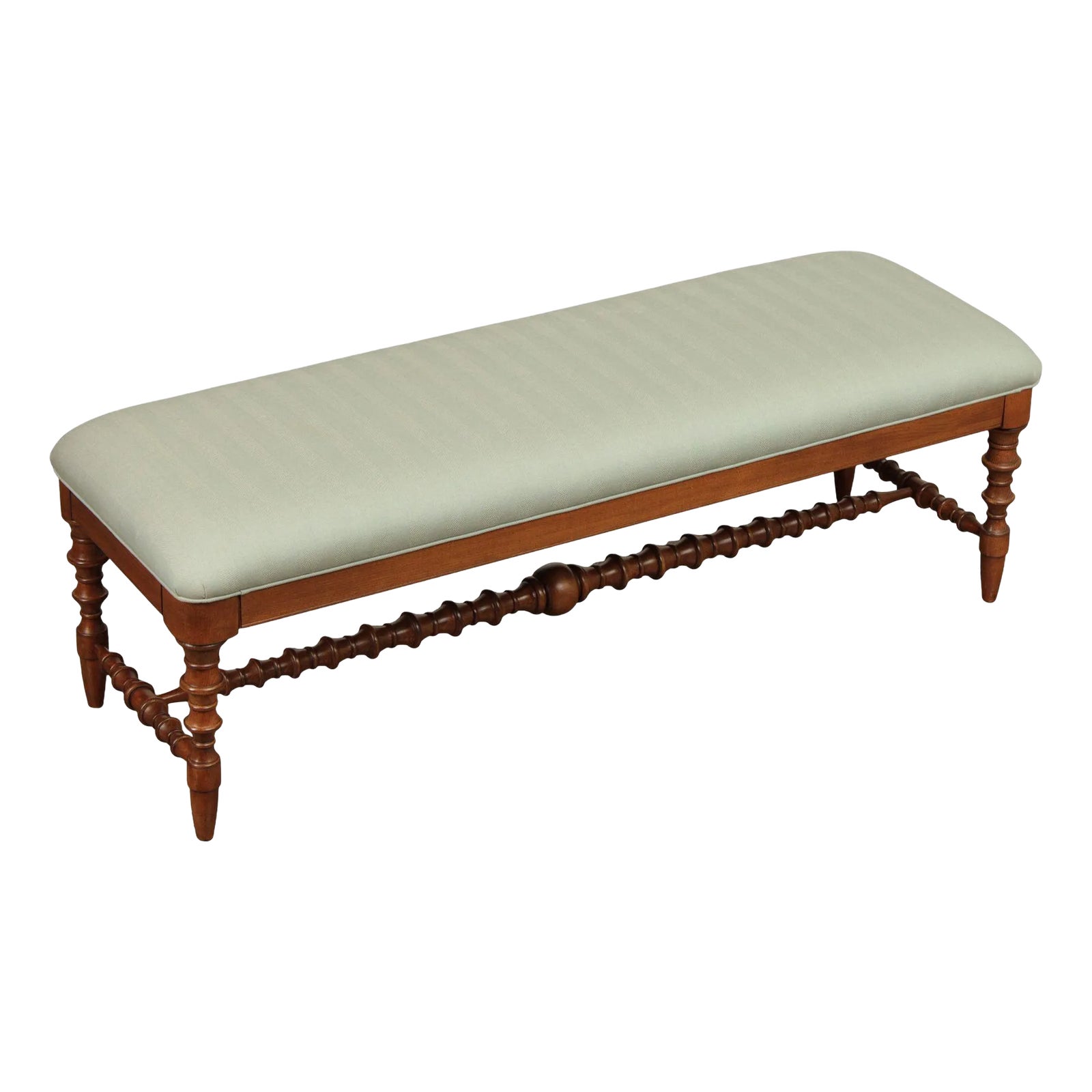 Ethan Allen Spool Carved Window Bench | Chairish